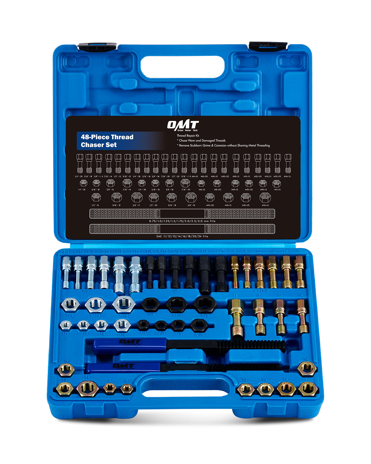 48 Piece Universal Rethreading Kit Thread Restorer Tool Set Omt