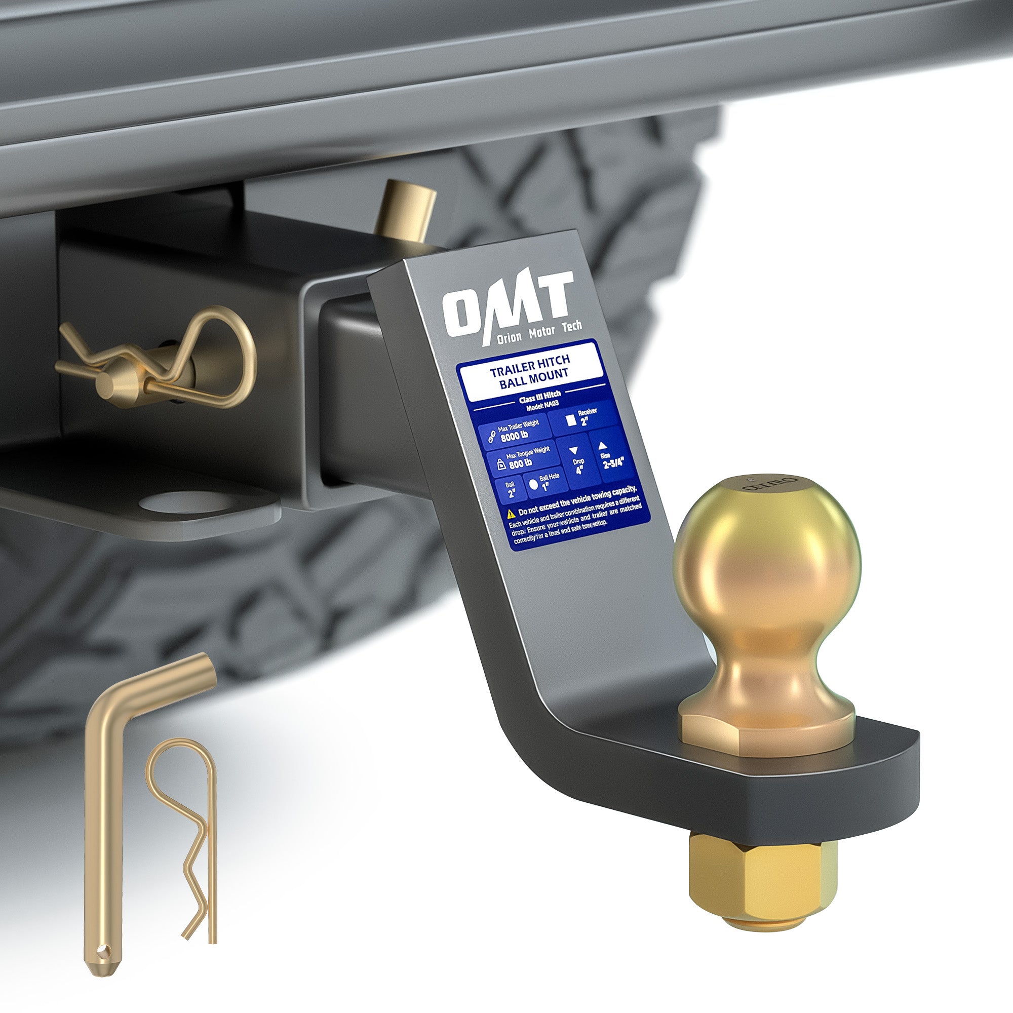 Heavy-Duty Tow Hitch Reversible Ball Hitch for Truck Boat RV Cargo wit ...