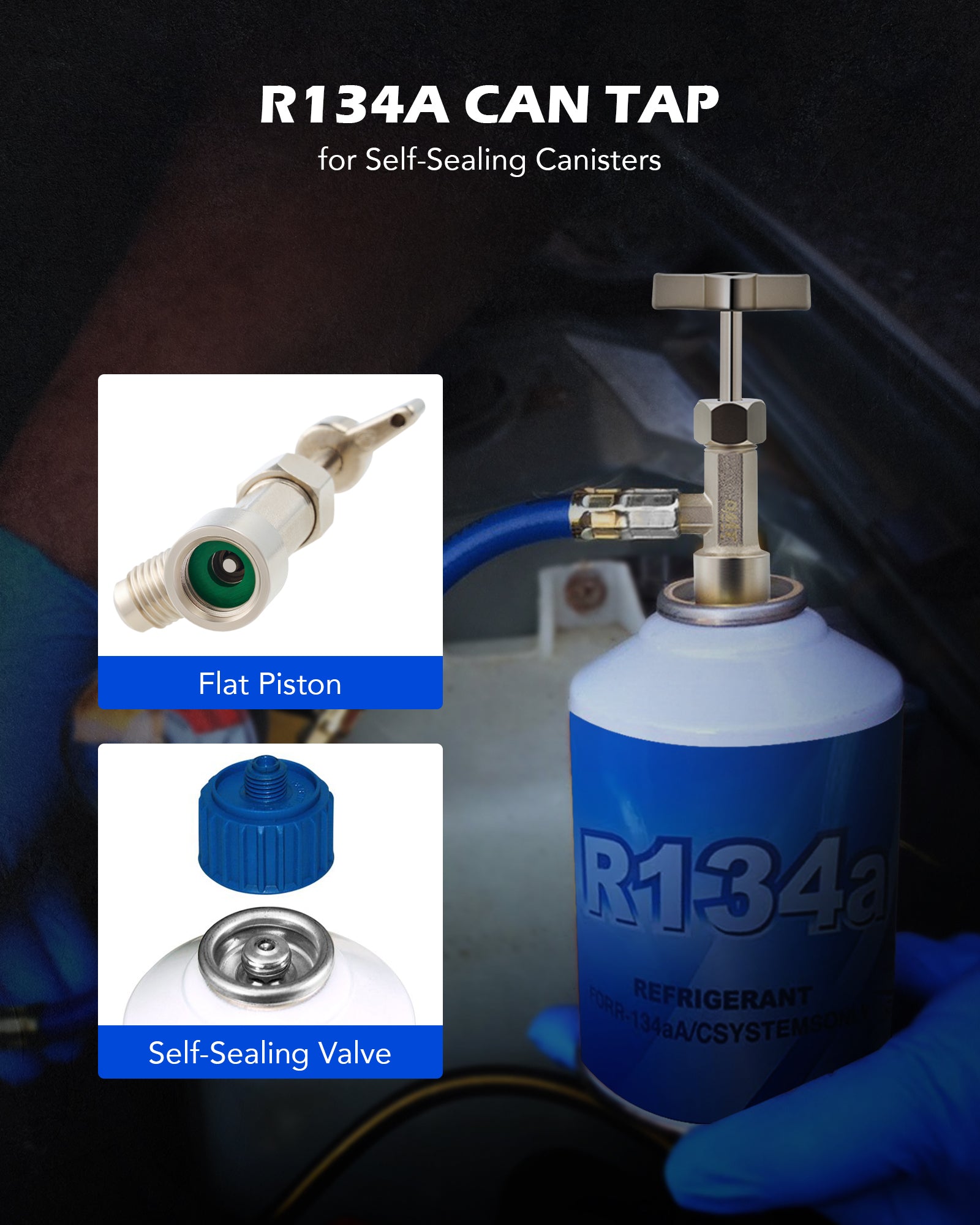 R134a Self Sealing Can Tap, Self-Sealing Can Opener for R134a Refriger ...