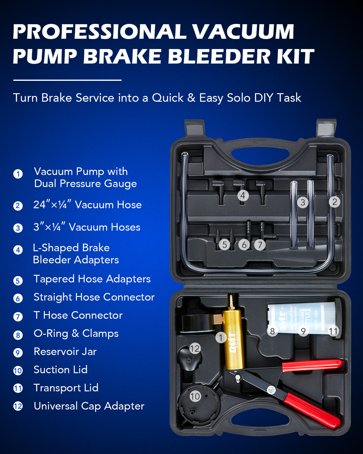 Pressure Brake Bleeder with Hose and European Adapter 2.5L - OMT ...