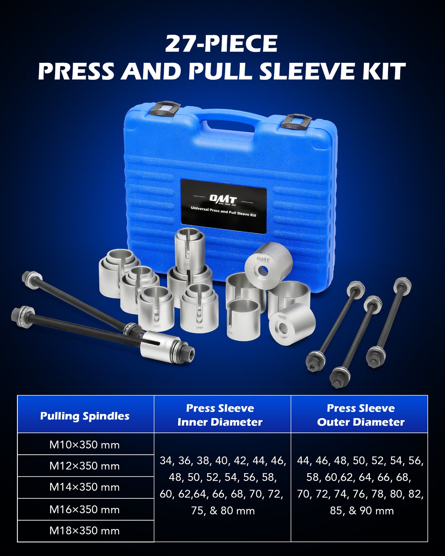 Bearing Puller Tool Kit，24pcs Bearing Press Kit - Orion Motor Tech ...