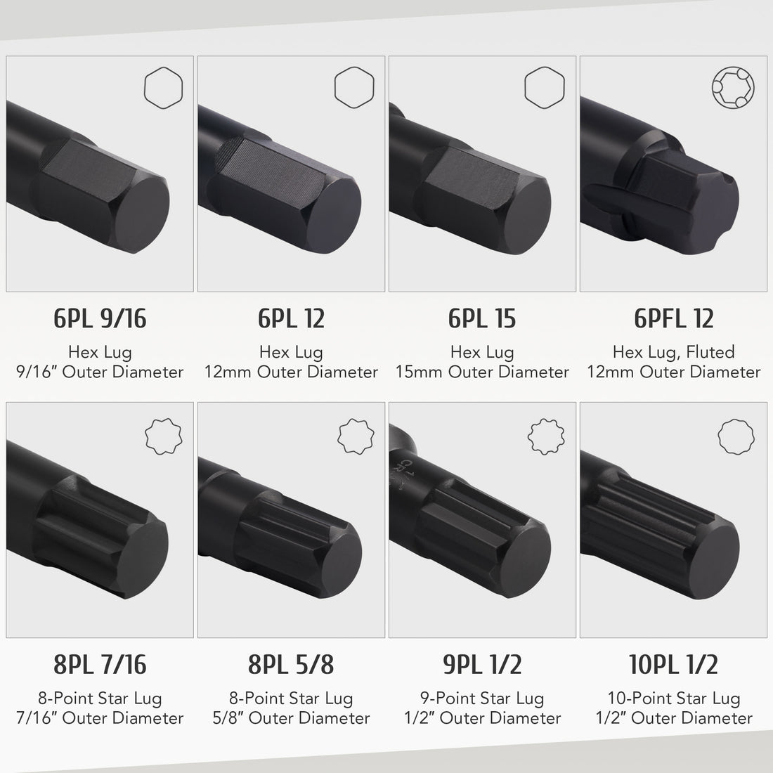 16 Piece Locking Lug Nut Remover Kit - Orion Motor Tech – OrionMotorTech