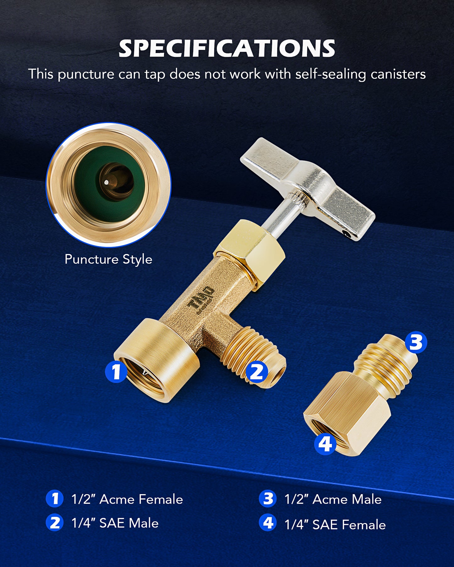 R134a Can Tap, Puncture Style R134a Refrigerant Dispenser with Tank Ad ...