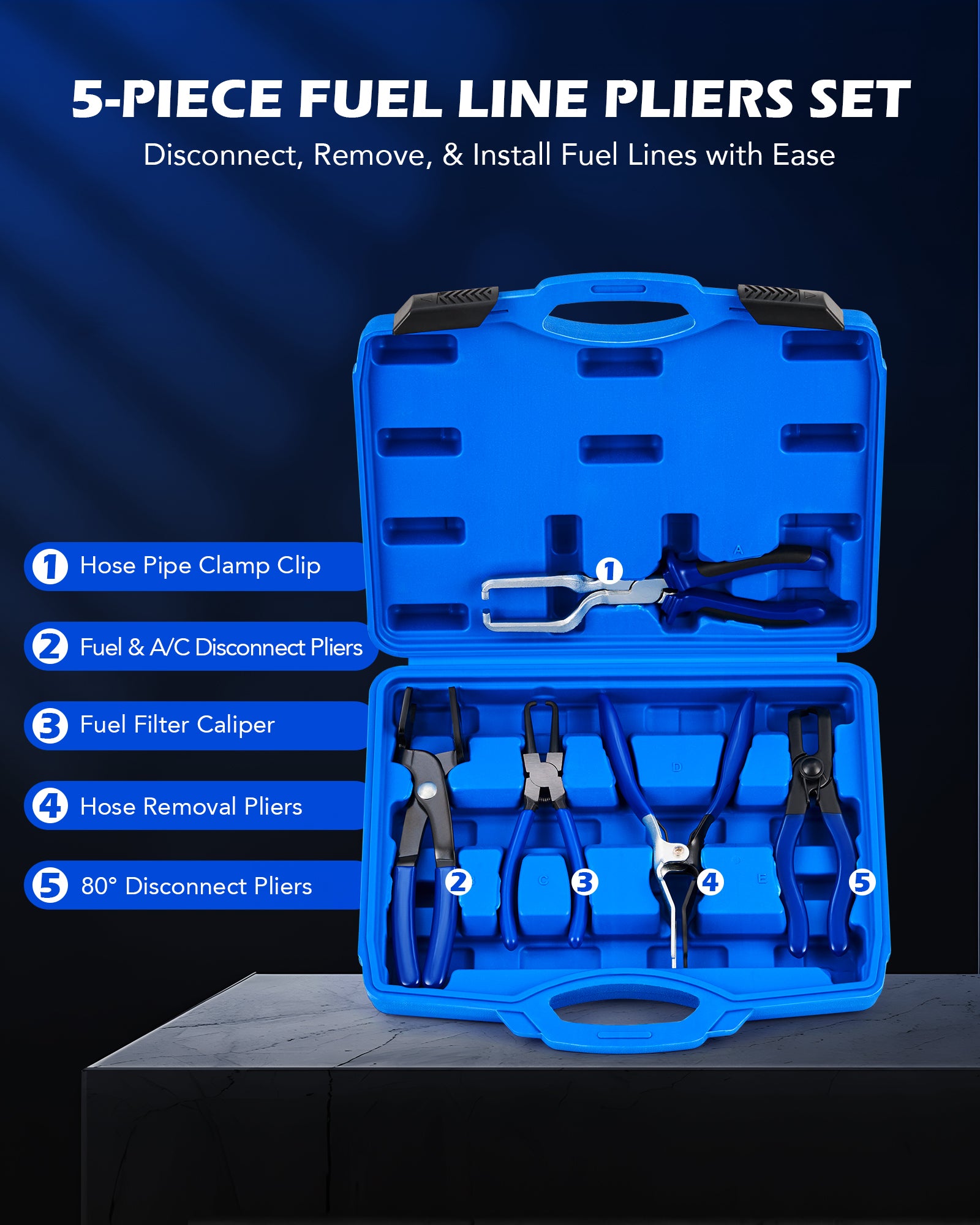 Hose Repair Kit, 9 Piece Long Reach Hose Clamp Pliers Tool Set ...