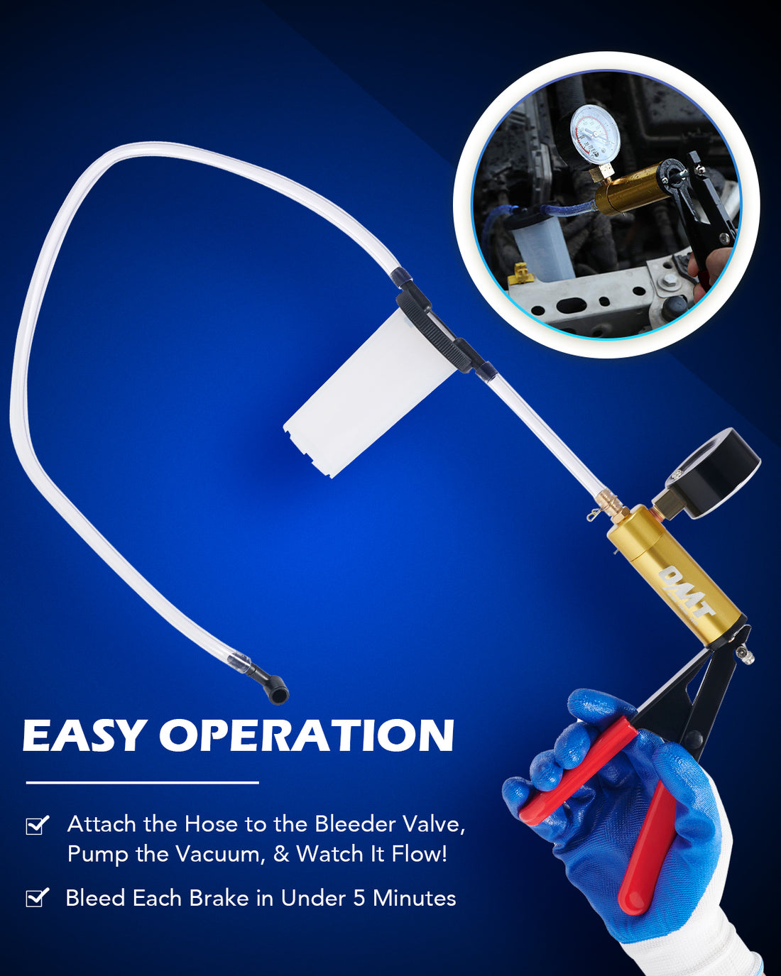 Pressure Brake Bleeder with Hose and European Adapter 2.5L - OMT ...