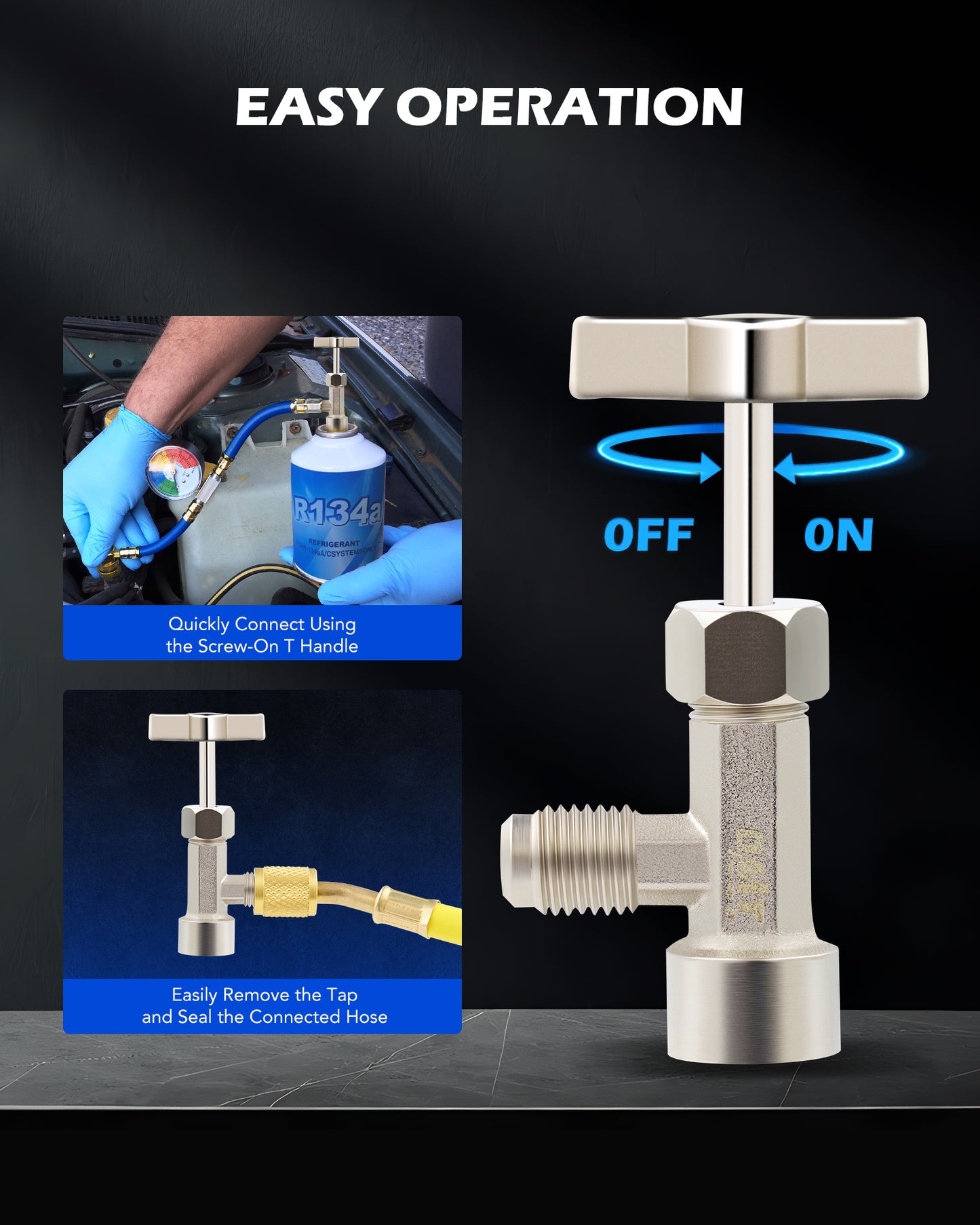 R134a Self Sealing Can Tap, Self-Sealing Can Opener for R134a Refriger ...