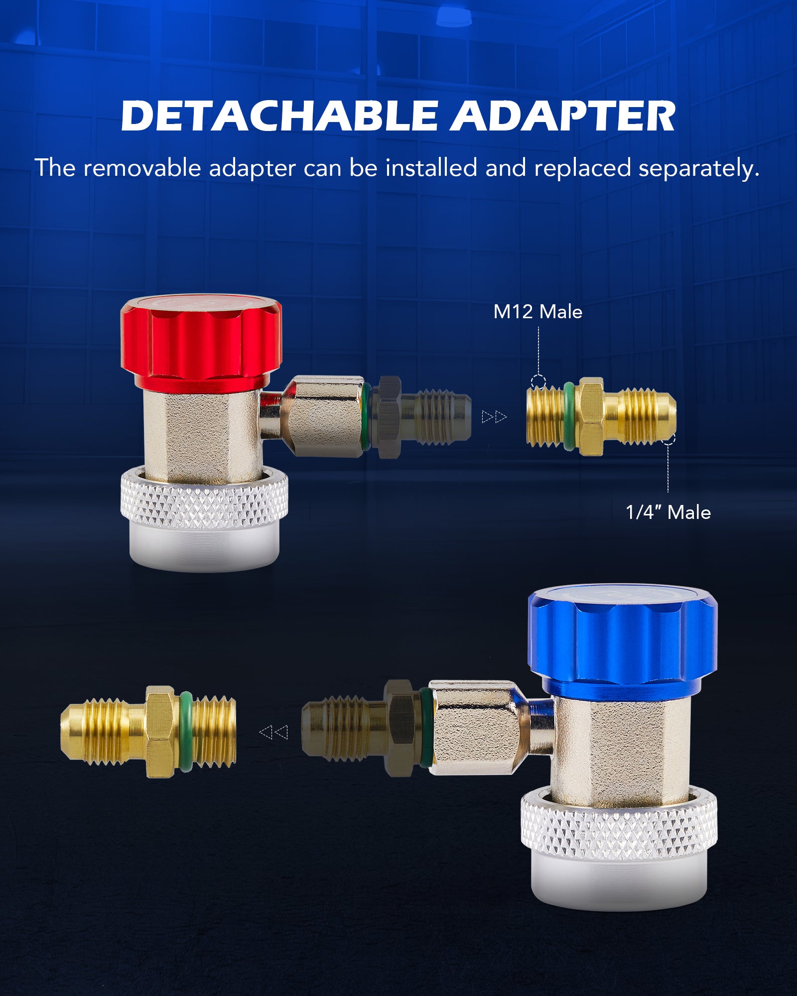 R134a Quick Coupler Adapters, R134a Manifold Gauge Adapters and Hose F ...