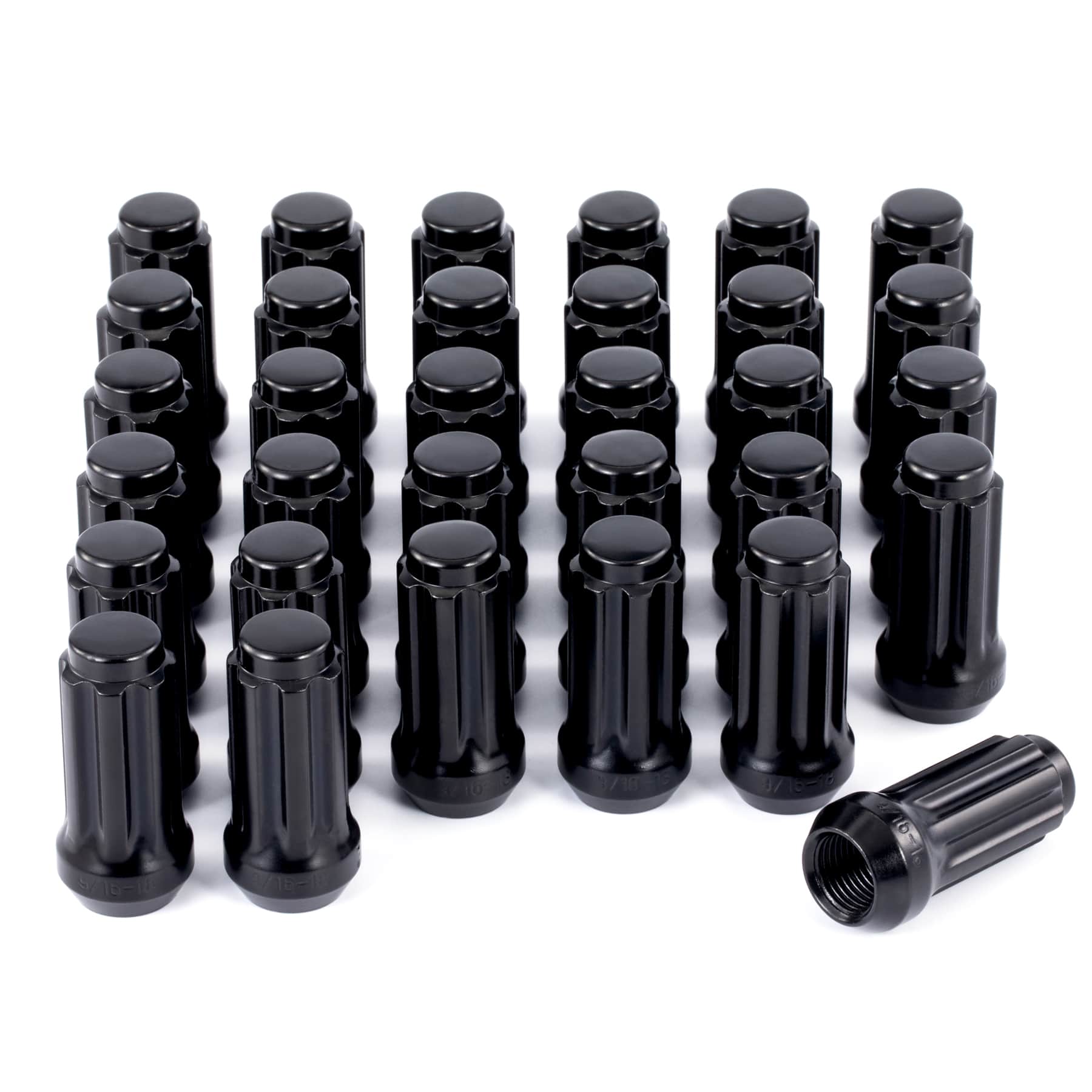 32pcs 9/16"x18 Wheel Lug Nuts w Cone Seat for 13/16" Hex, 2"x0.91 ...