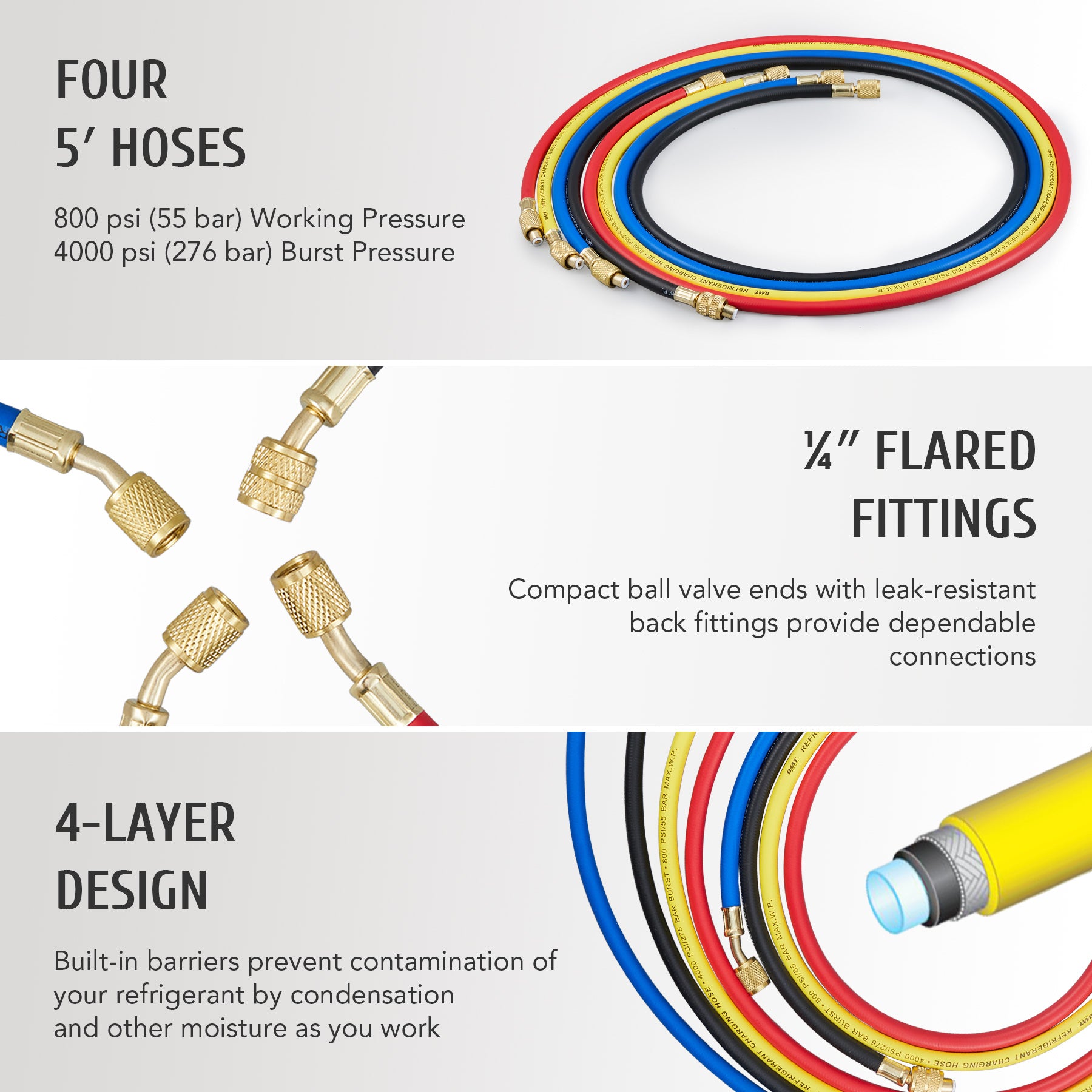 AC Manifold Gauge Set,4 Way Automotive AC Tool Kit - Orion Motor Tech – OrionMotorTech