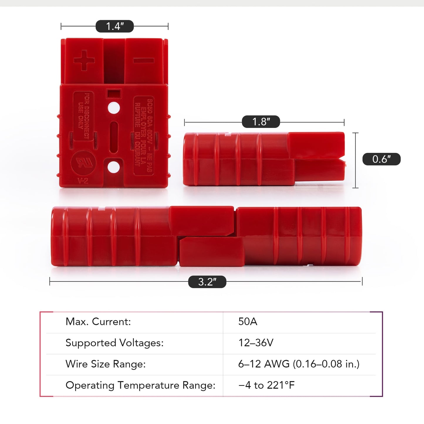 2pcs 6-12 Battery Quick Electrical Connector Wire Connector ...
